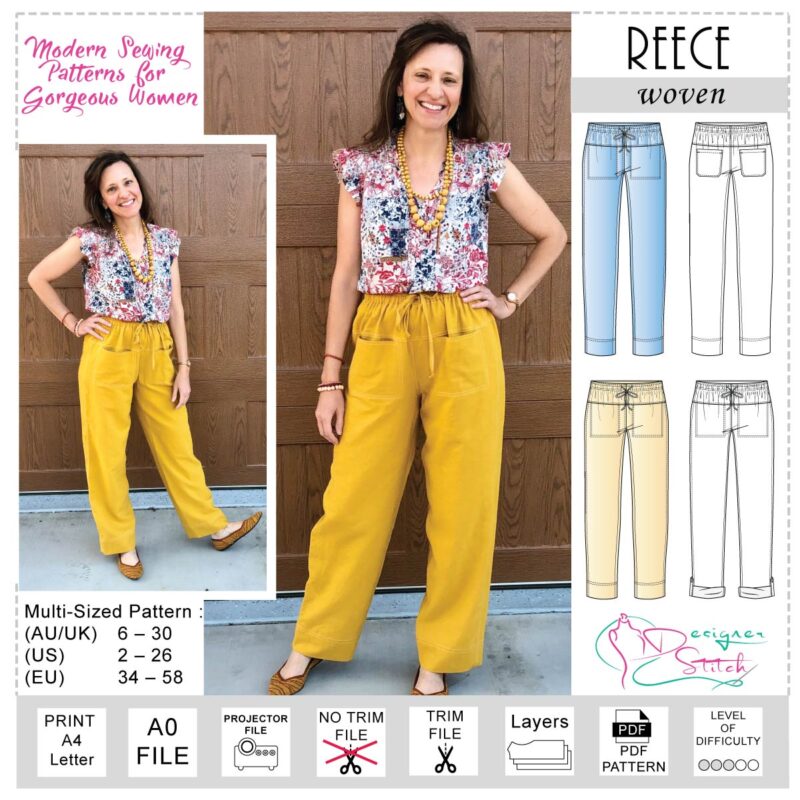 Reece Pants Sewing Pattern (PDF) - Designer Stitch